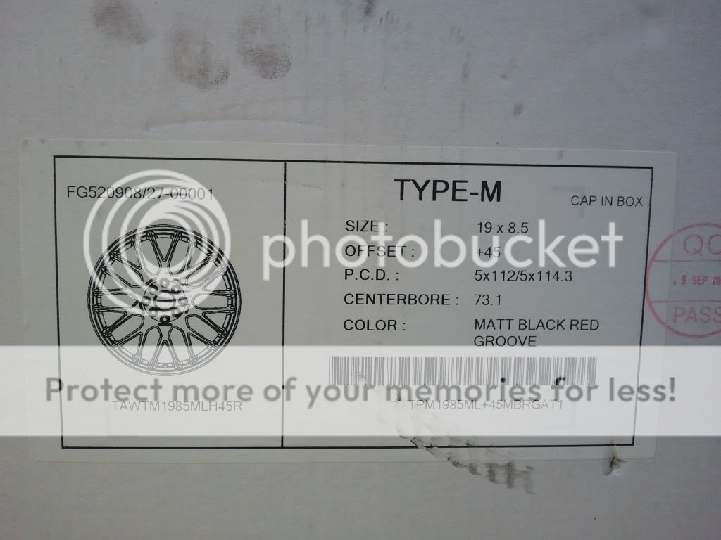 FS: 19" Tenzo R Type-m Matte Black w/ red stripe | Drive Accord Honda ...